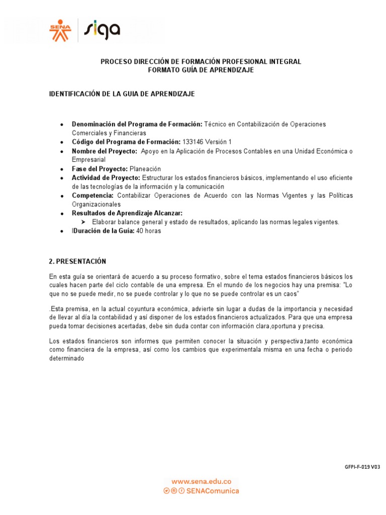 Gfpi-F-019 - Guia - de - Aprendizaje Elaborar Balance General y Estado de Resultados | Descargar ...