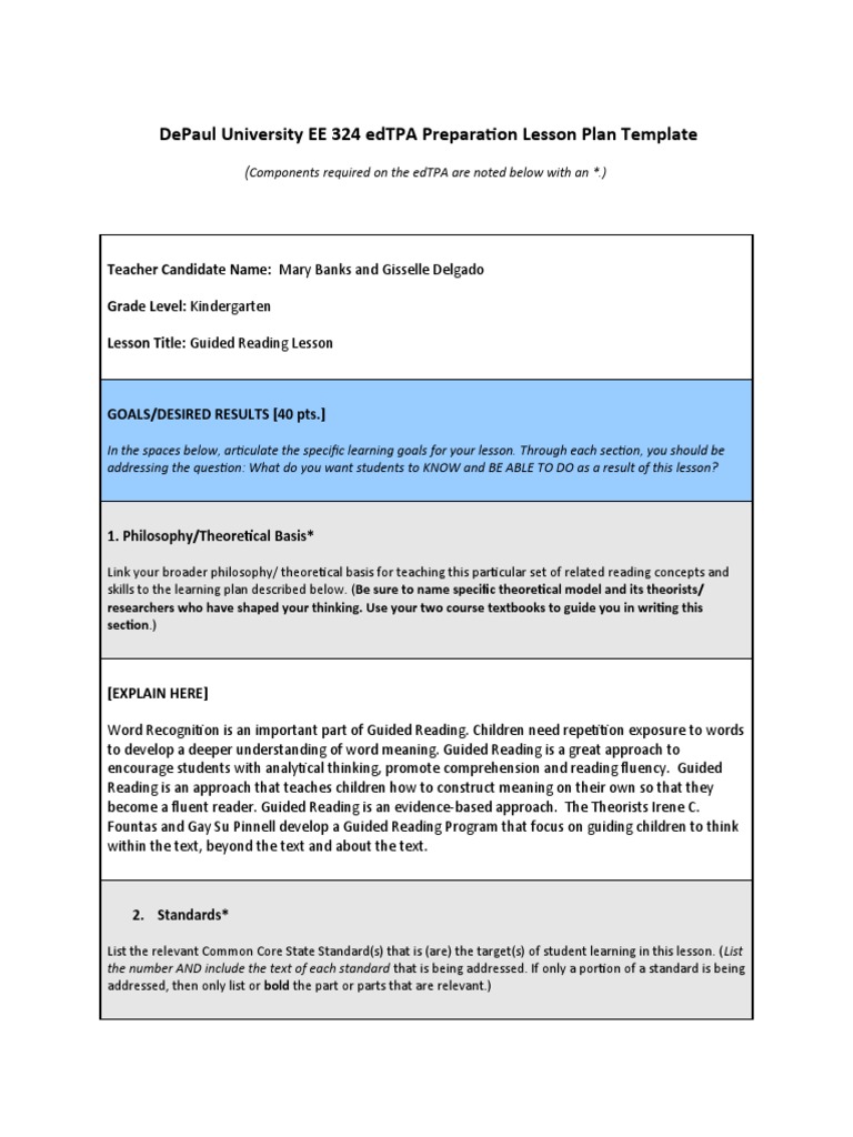 EE 324 Guided Reading Lesson Plan | PDF | Lesson Plan | Learning