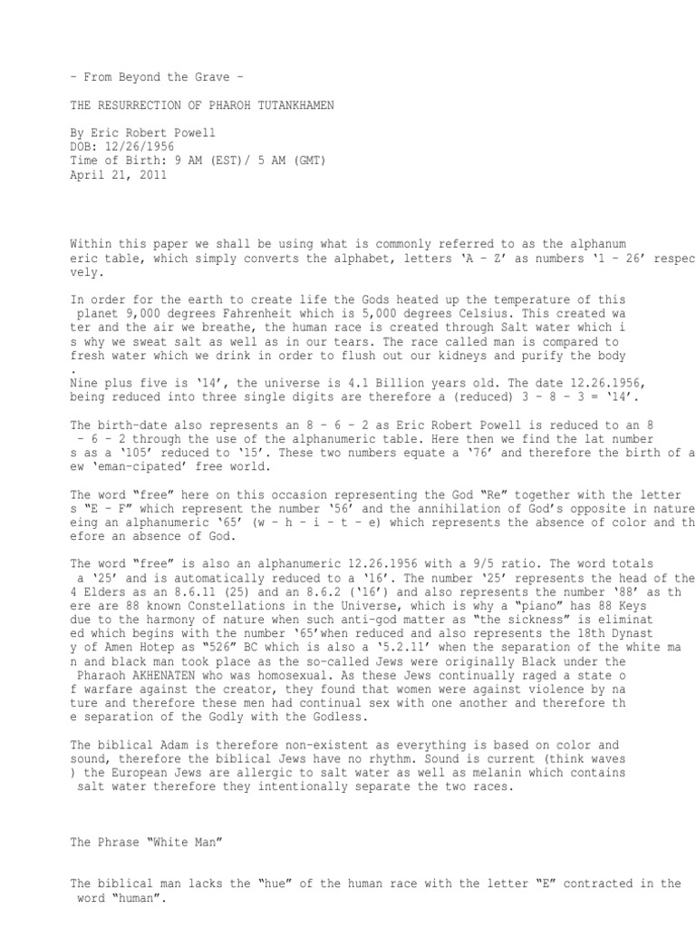 The Resurrection of King Tut | PDF | Ancient Egyptian Religion