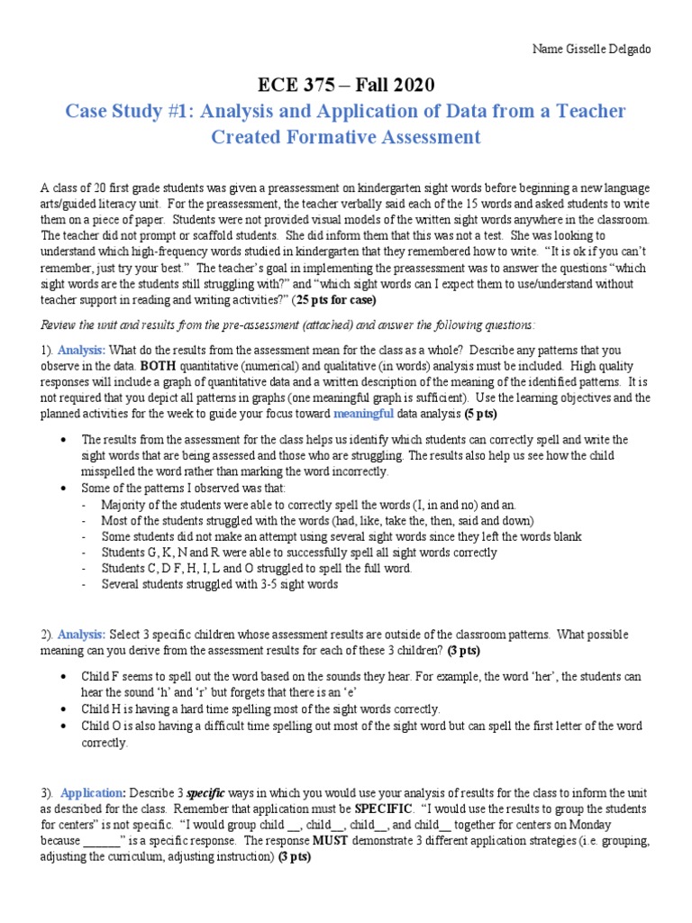 First Grade Sight Words Assessment Analysis | PDF | Educational ...