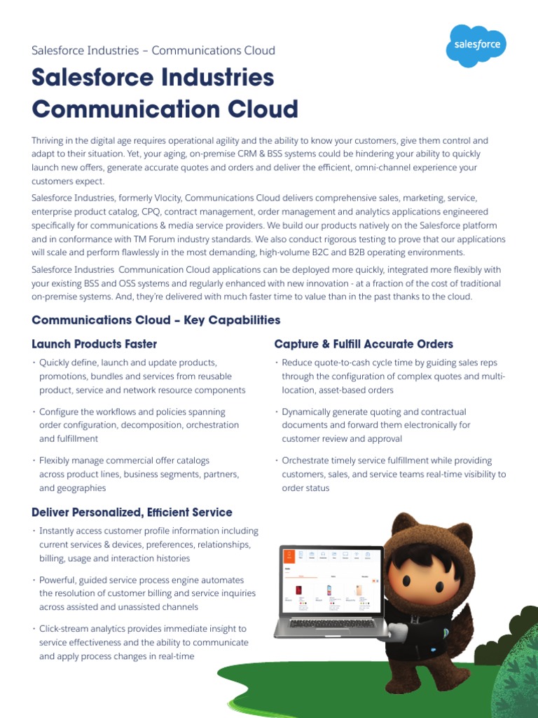 Salesforce Industries Communications Cloud Datasheet | PDF | Customer Relationship Management ...
