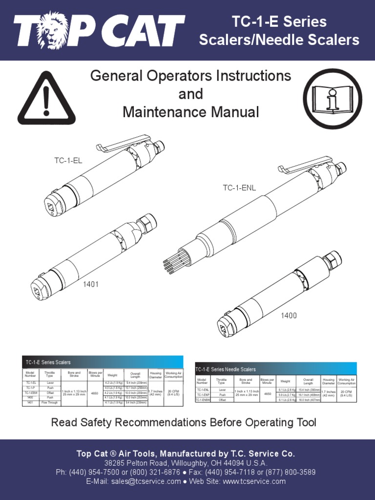 General Operators Instructions and Maintenance Manual: TC-1-E Series ...