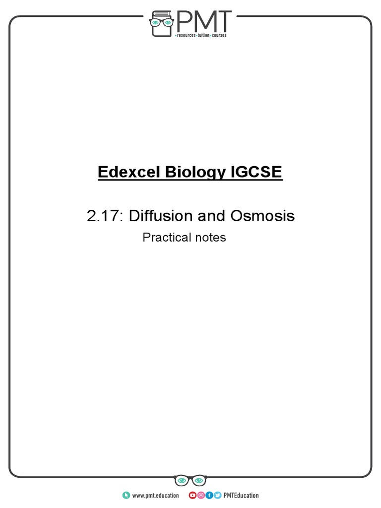 Edexcel Biology IGCSE: Diffusion and Osmosis Practical Notes | PDF ...