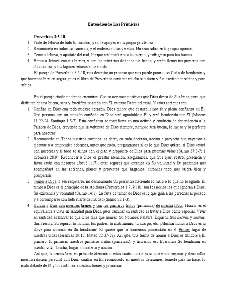 Entendiendo Las Primicias | PDF | Abrahán | Jacob