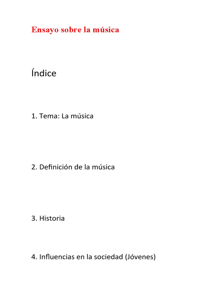 Ensayo Sobre La Música | PDF | Música electrónica