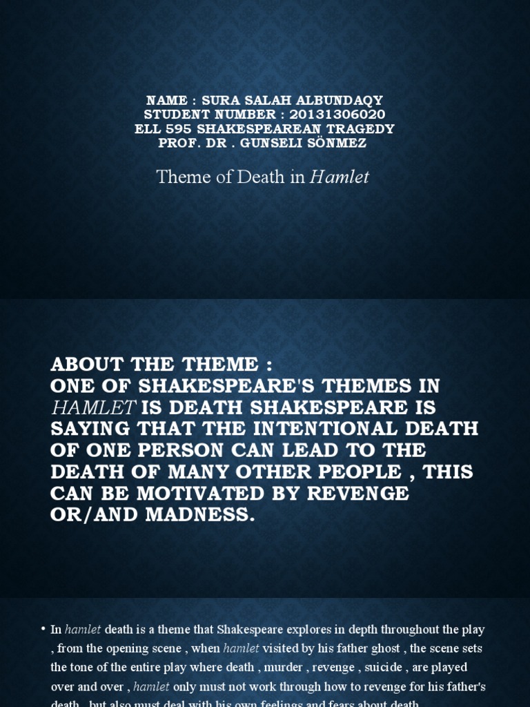 Theme of Death in Hamlet | PDF | Hamlet | Shakespearean Tragedies