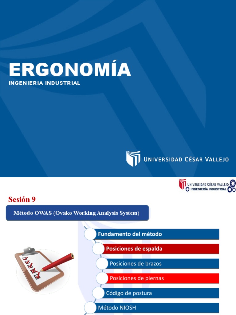 S9 - Métodos OWAS - NIOSH | PDF | Factores humanos y ergonomía | Frecuencia