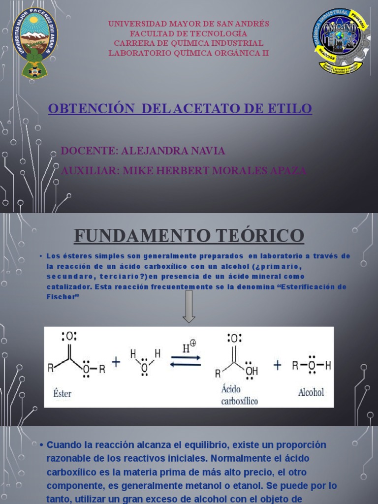Obtención de Acetato de Etilo: Procedimiento y Teoría | PDF | Ester ...