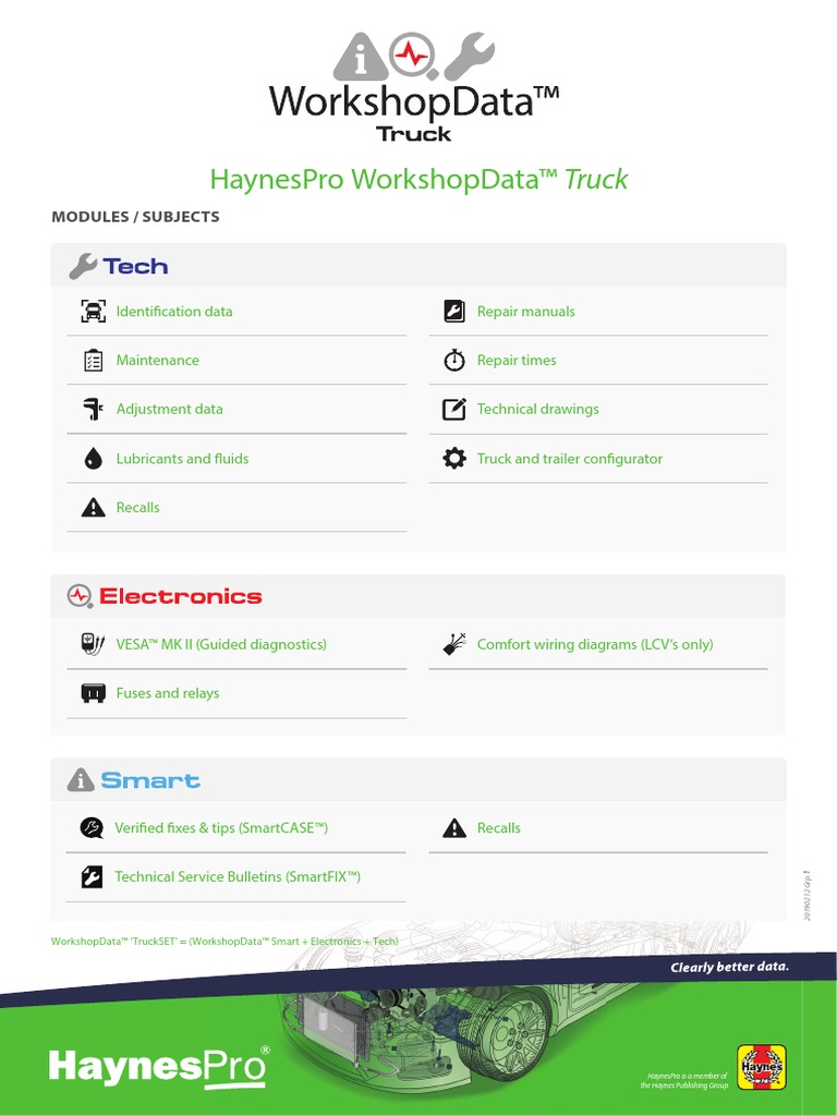 Content Sheet HaynesPro WorkshopData Truck 20190212 | PDF | Truck | Transmission (Mechanics)