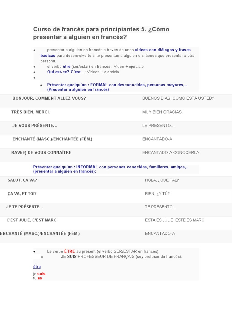 Curso de Francés para Principiantes 5 | PDF