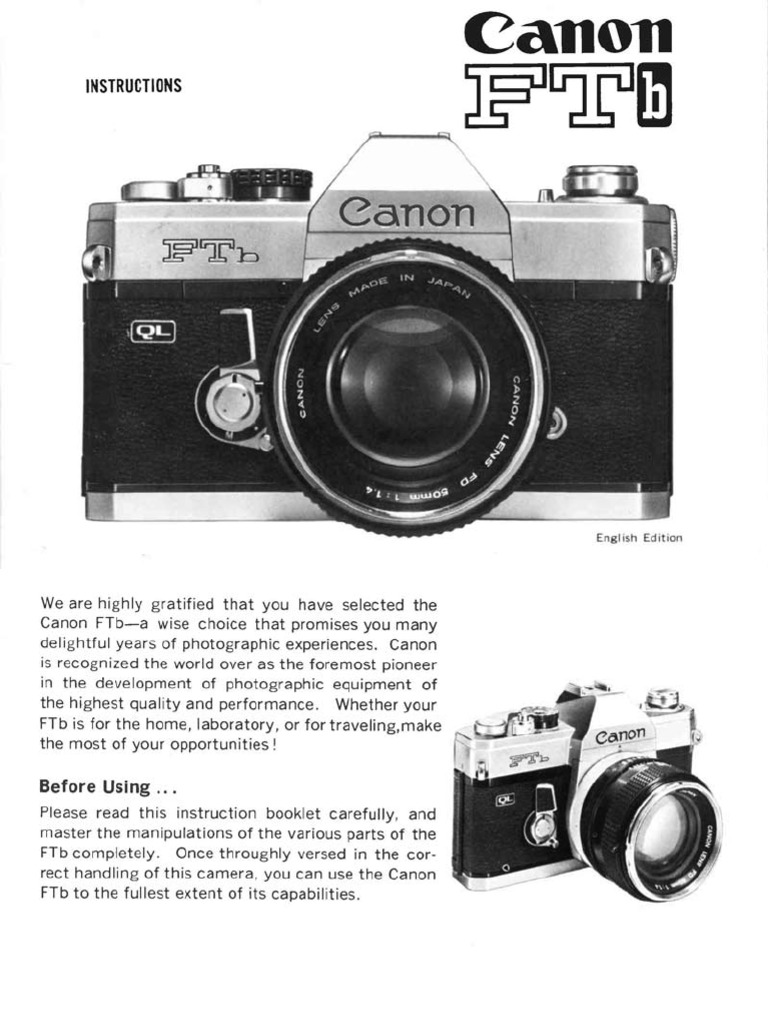 Canon FTB Manual | PDF