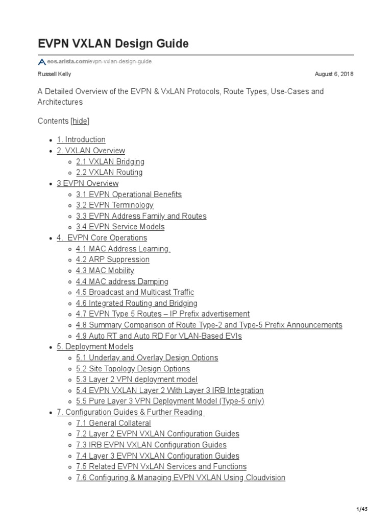 EVPN VXLAN Design Guide | PDF | Virtual Private Network | Computer Network