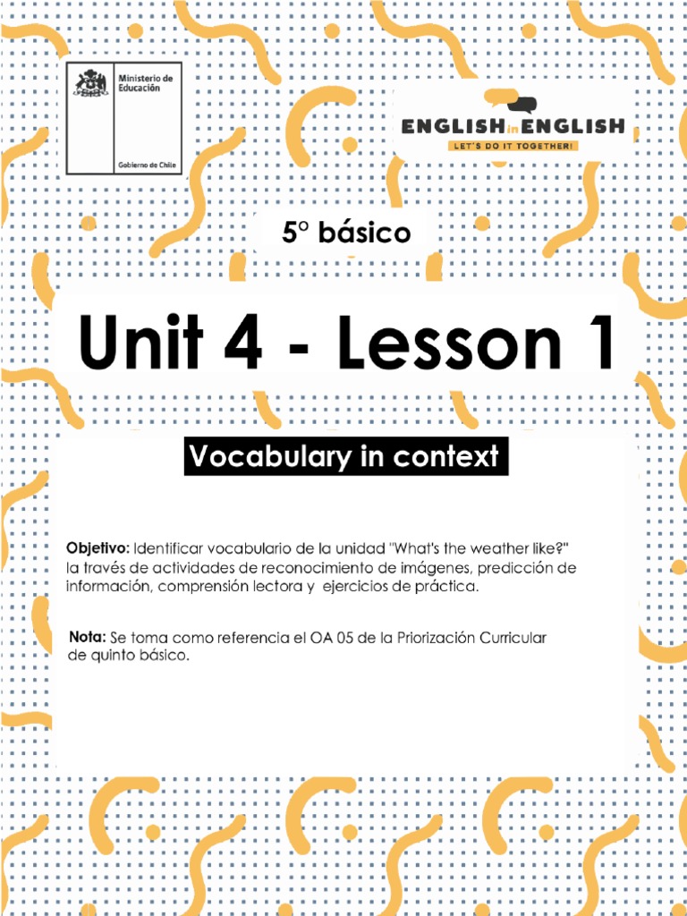 5° Básico - Unit 4 Lesson 1 | PDF