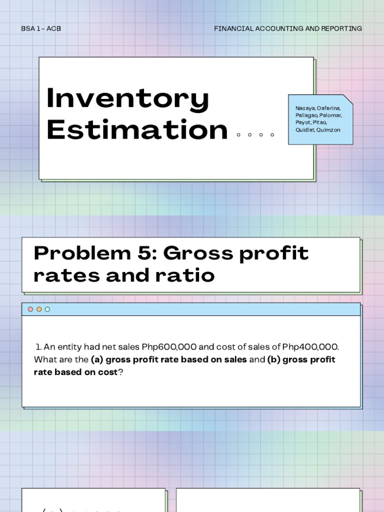 Inventory Estimation Problems With Solutions | PDF | Cost Of Goods Sold ...