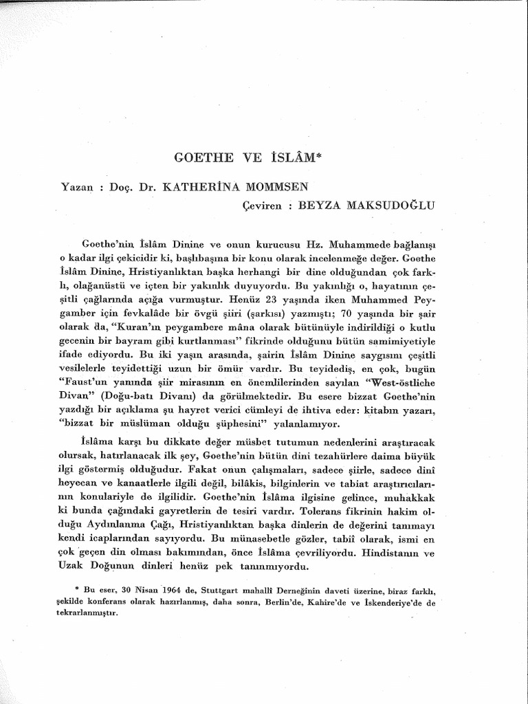 Goethe Ve Islam | PDF