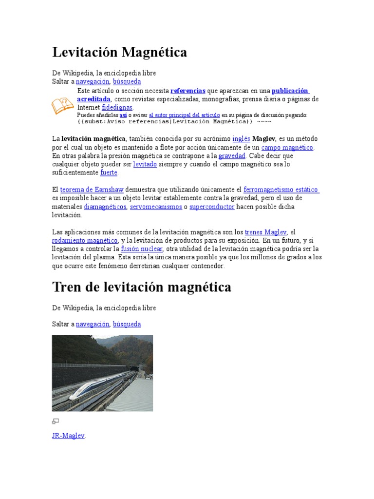 Introducción a la Levitación Magnética | PDF | Magnetismo | Física