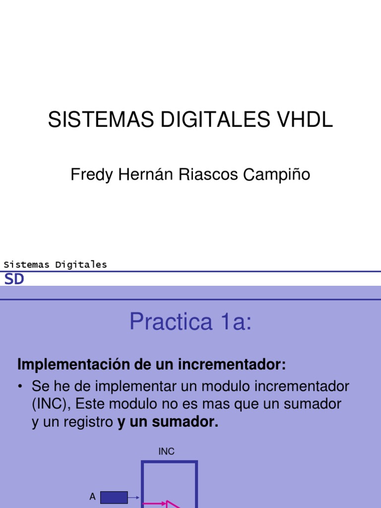 Sistemas Digitales VHDL | PDF | Vhdl | Diseño electronico
