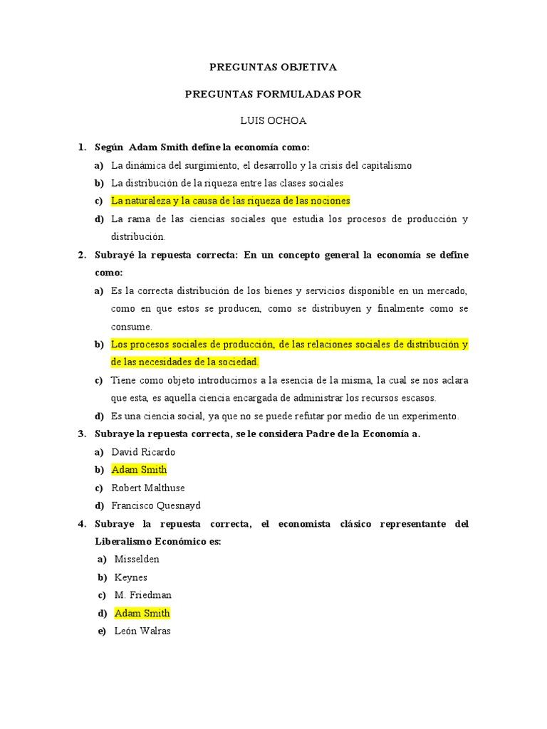 Preguntas Objetivas - Macro | PDF | Ciencias económicas | Riqueza
