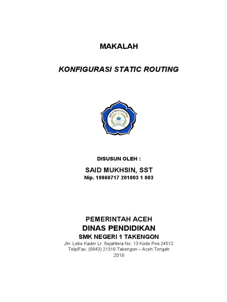 2018-1 - Routing Static Dan Dinamis | PDF | Sains & Matematika | Komputer