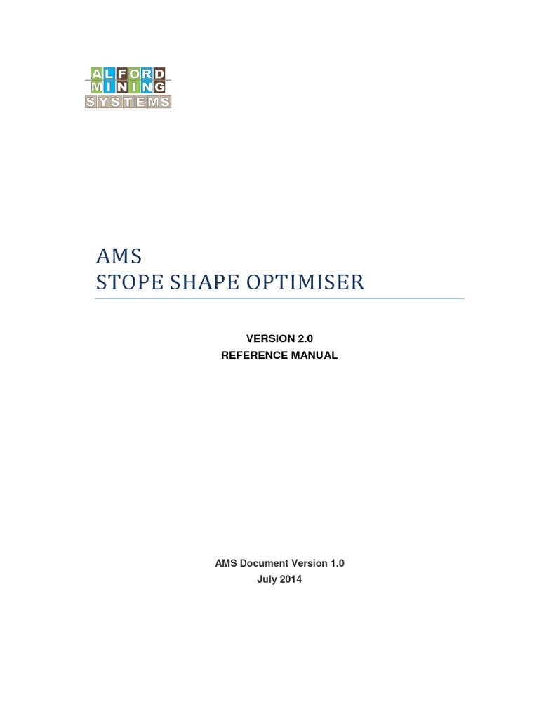 Ams Stope Optimiser Ver 2 Reference Manual 10 Final Pdf Mathematical Optimization Rectangle 