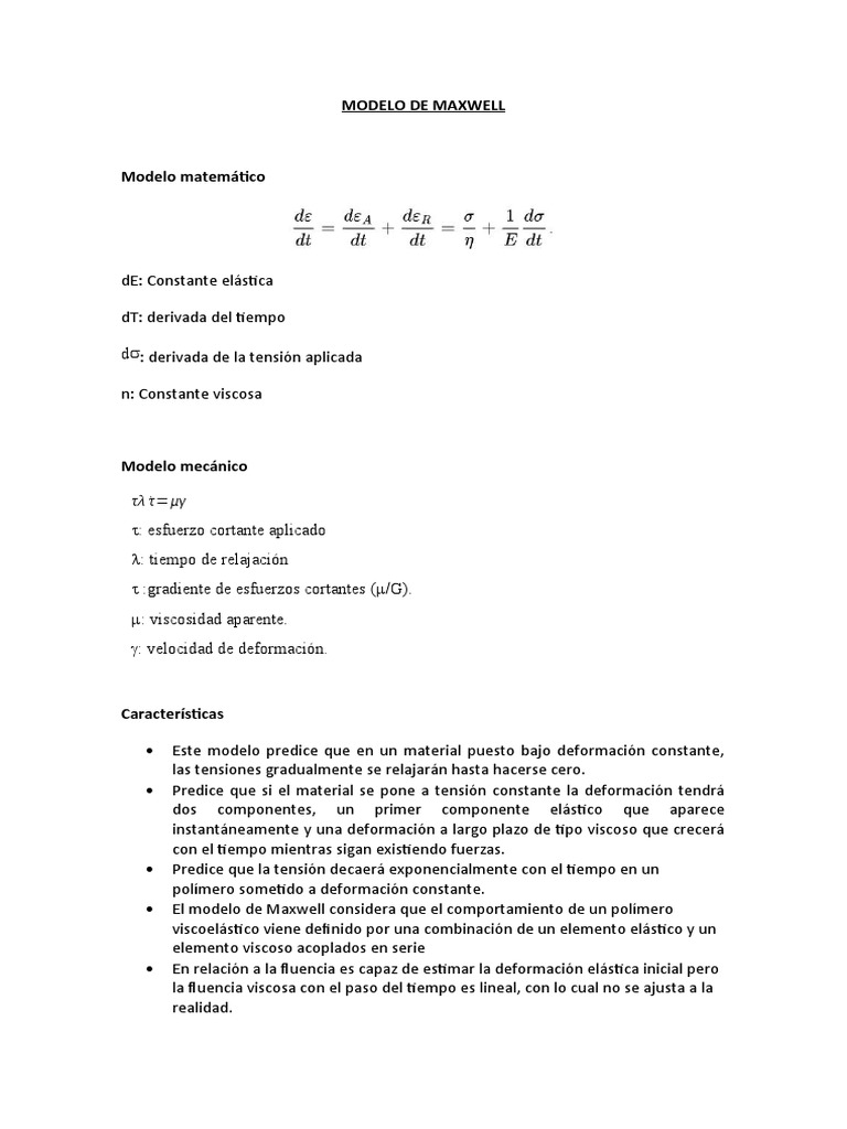 Modelo de Maxwell | PDF