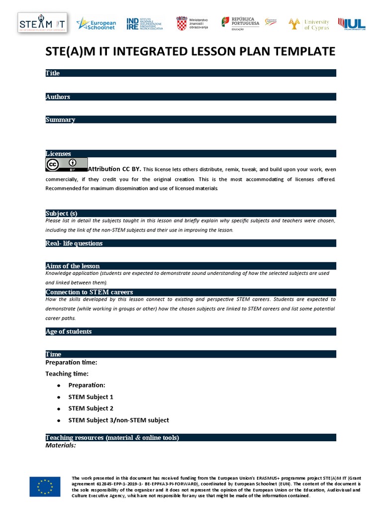 Ste (A) M It Integrated Lesson Plan Template: Title | PDF | Lesson Plan ...