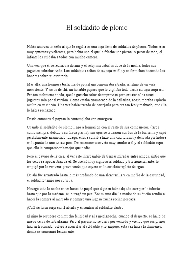 El Soldadito de Plomo y El Pajaro de Fuego | PDF