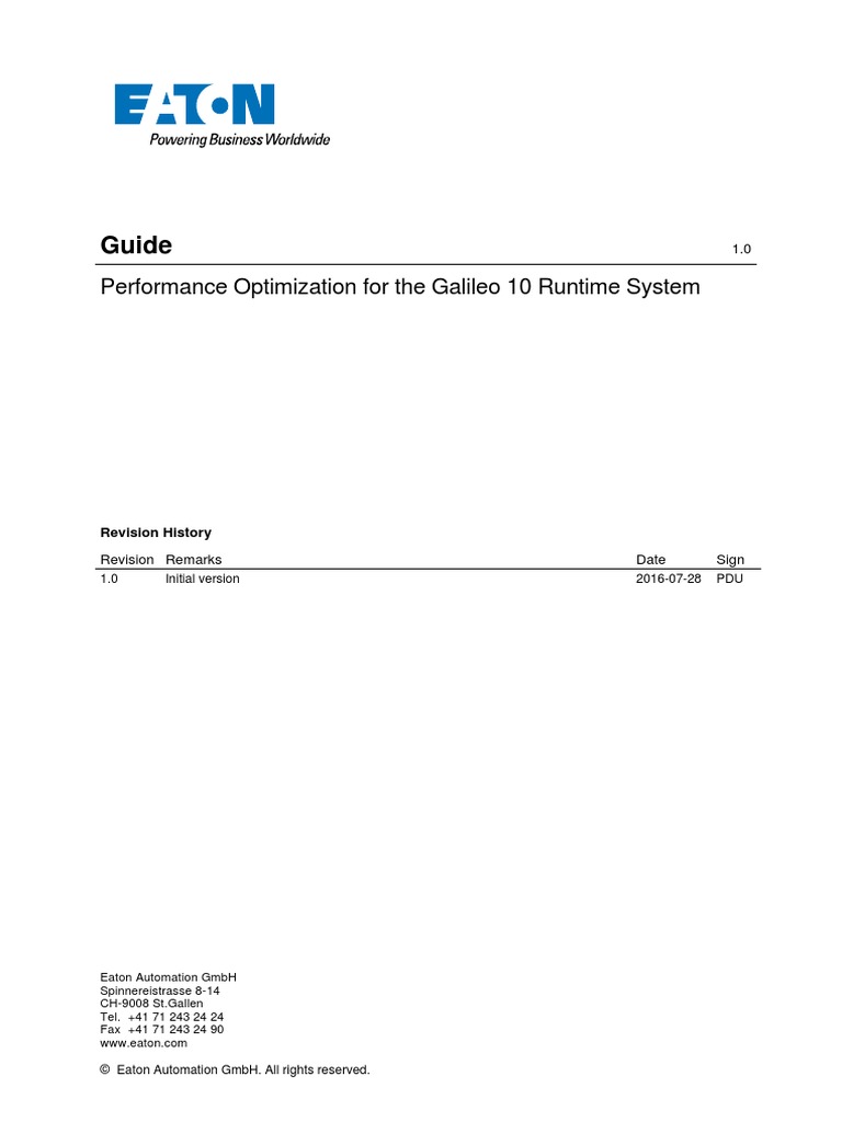 Guide: Performance Optimization For The Galileo 10 Runtime System | PDF | Programmable Logic ...