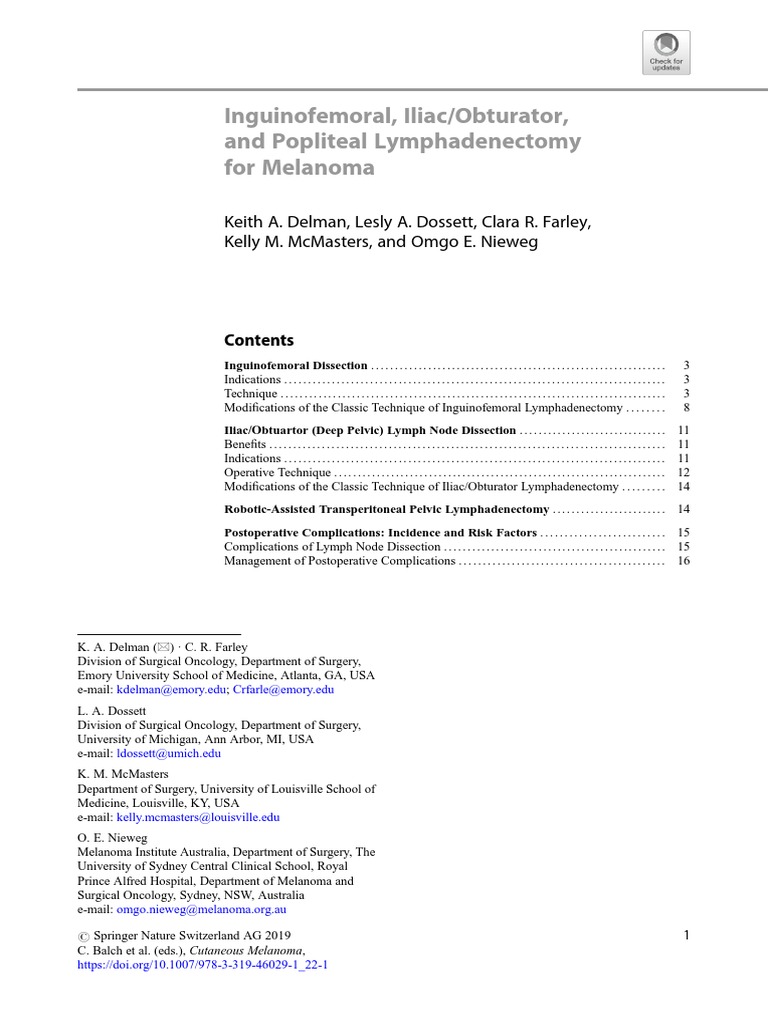 23 Inguinofemoral, Iliac-Obturator, and Popliteal Lymphadenectomy For ...