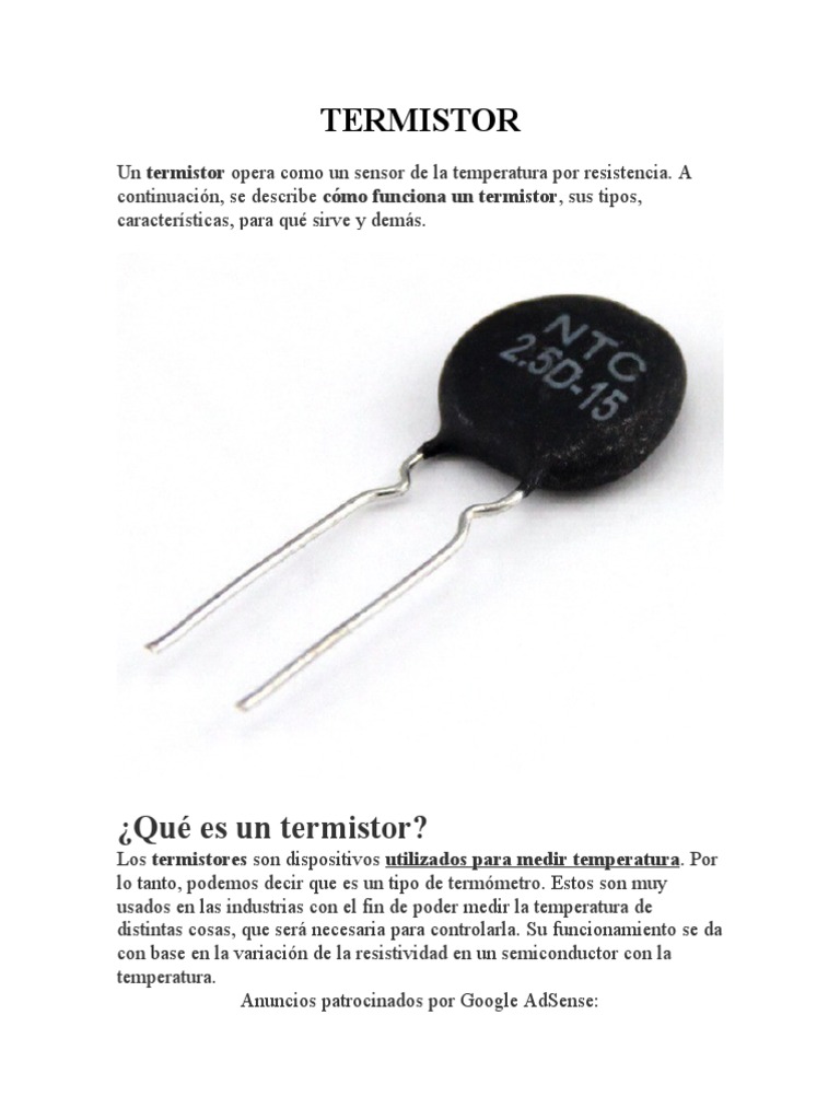 TERMISTOR | PDF | Ingenieria Eléctrica | Electricidad