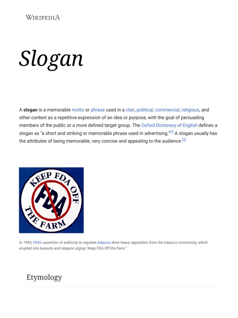 Slogan - Wikipedia | PDF | Communication