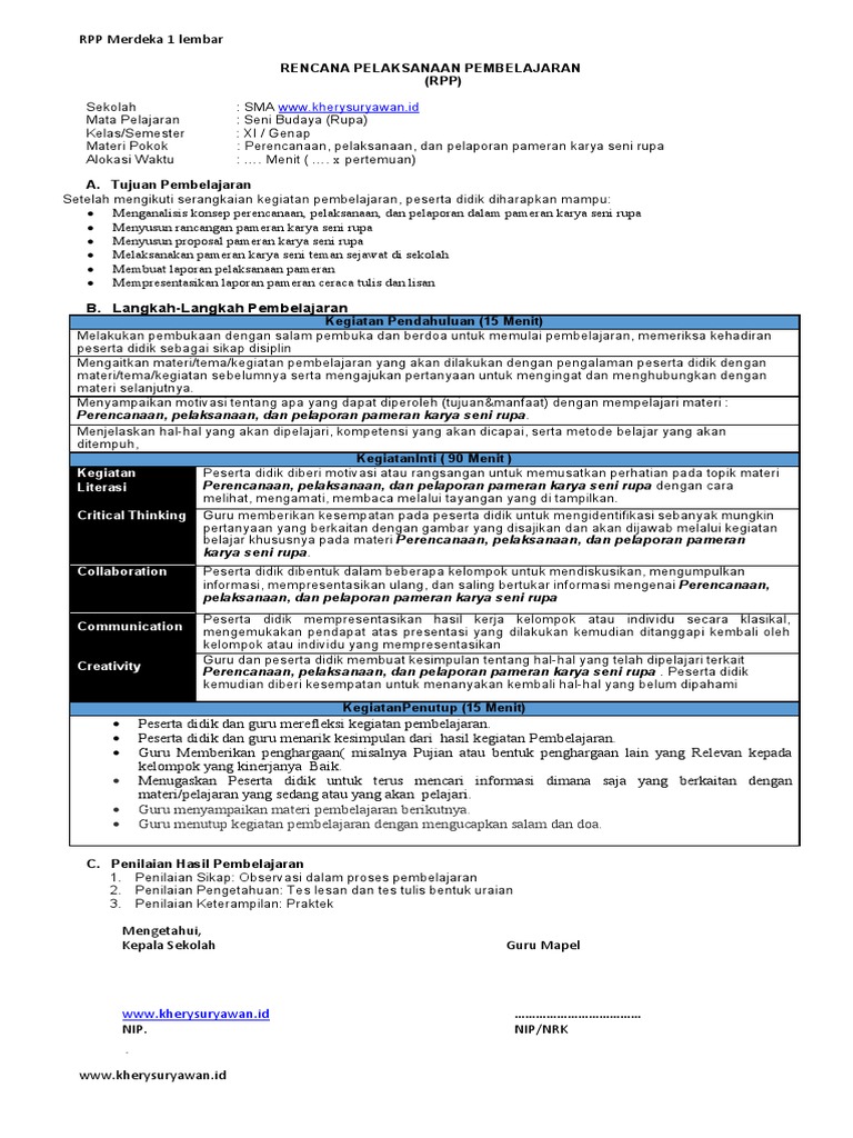 3 RPP SBD (Rupa) SEM. 2 - WWW - Kherysuryawan.id | PDF | Seni