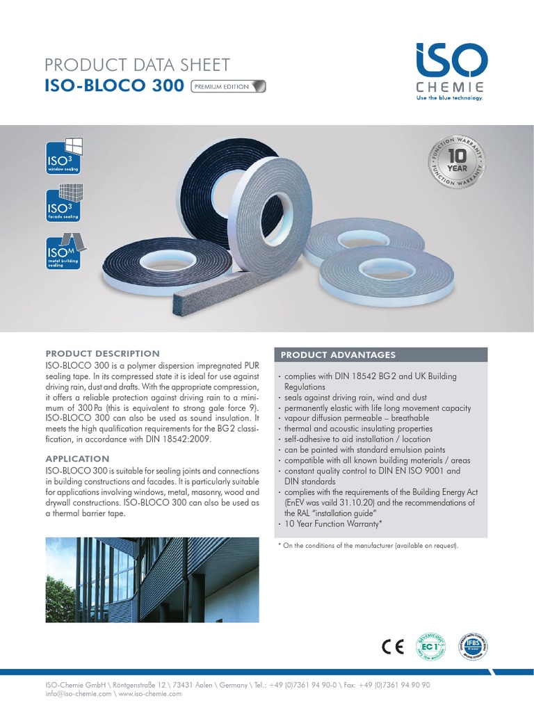 Iso-Bloco 300: Product Data Sheet | PDF | Applied And Interdisciplinary ...