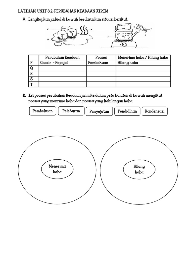Unit 8.2 Perubahan Keadaan Jirim | PDF Unit 8.2 Perubahan Keadaan Jirim | PDF