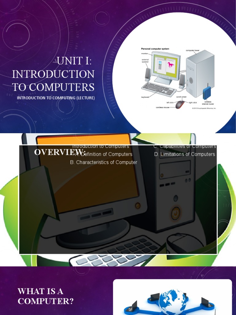 Unit I Introduction To Computers (INTRO To COMPUTING LEC) | Download ...