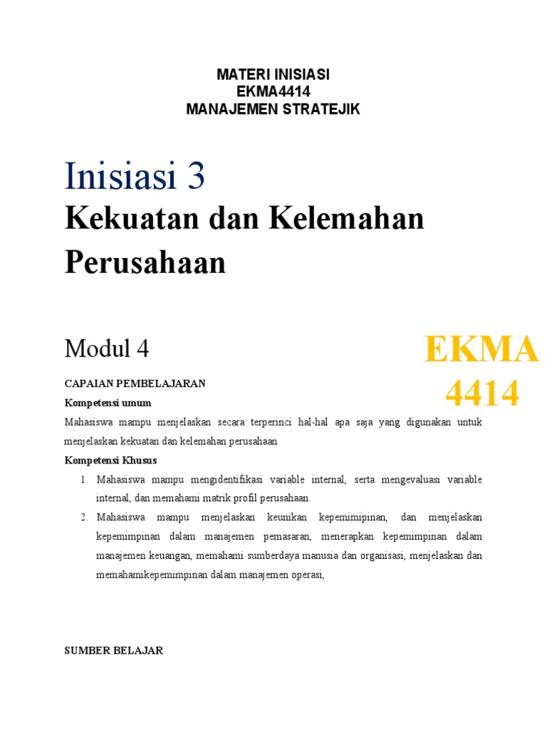 Materi Inisiasi 3 Ekma4414 | PDF