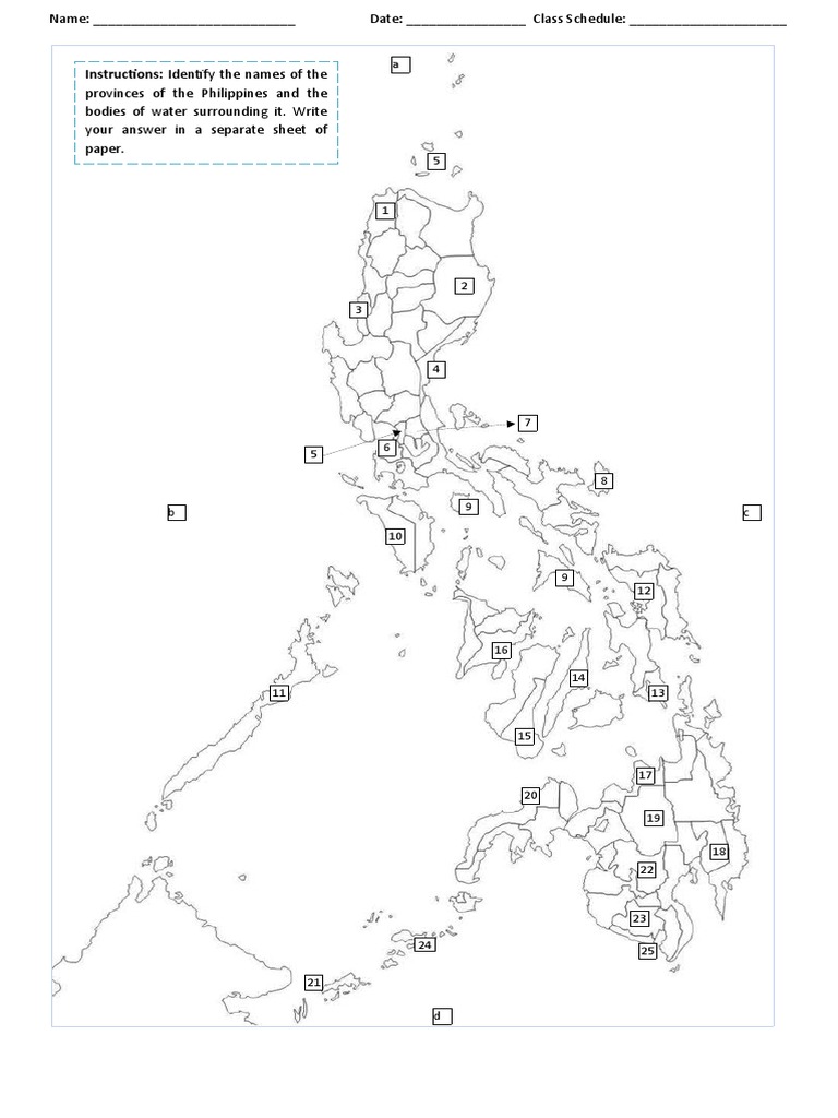 Philippine Provinces Map Quiz | PDF