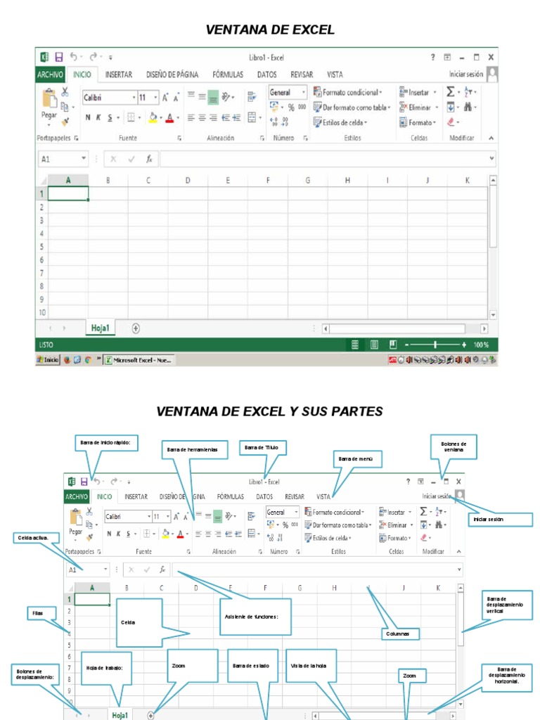 Ventana Excel y Sus Partes | PDF
