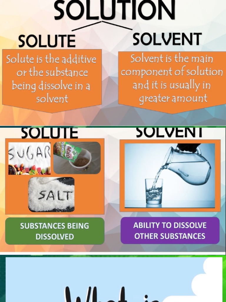 Solution (Soluble and Miscible) | PDF