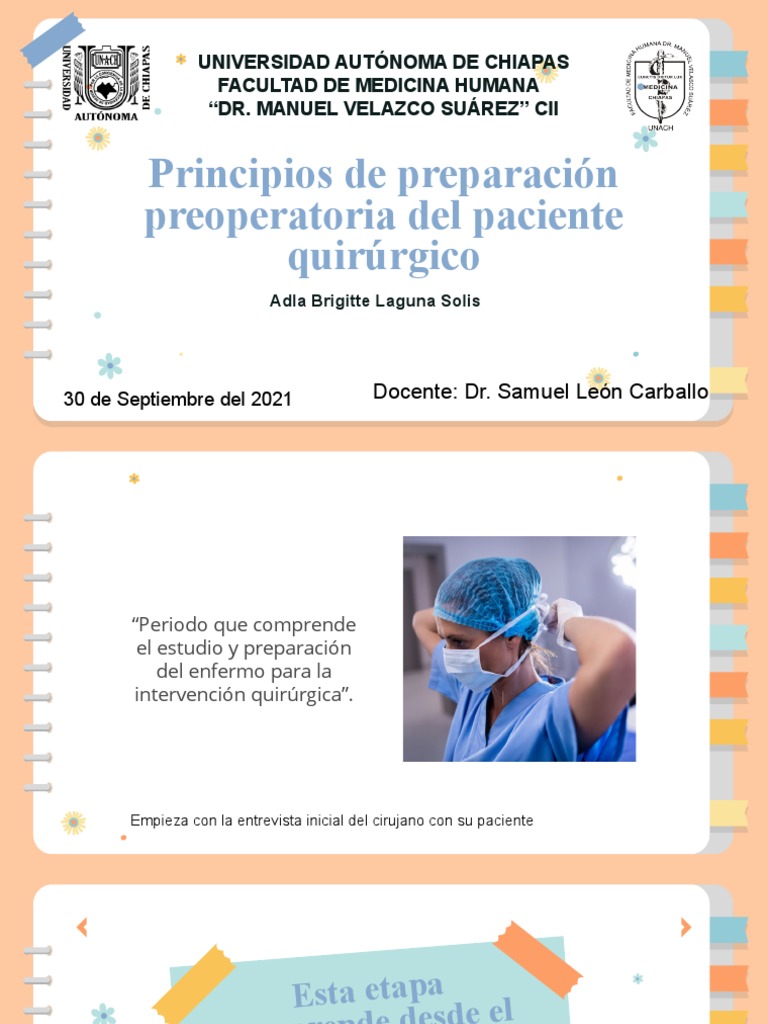 Principios de Preparación Preoperatoria Del Paciente Quirúrgico - PPTM ...