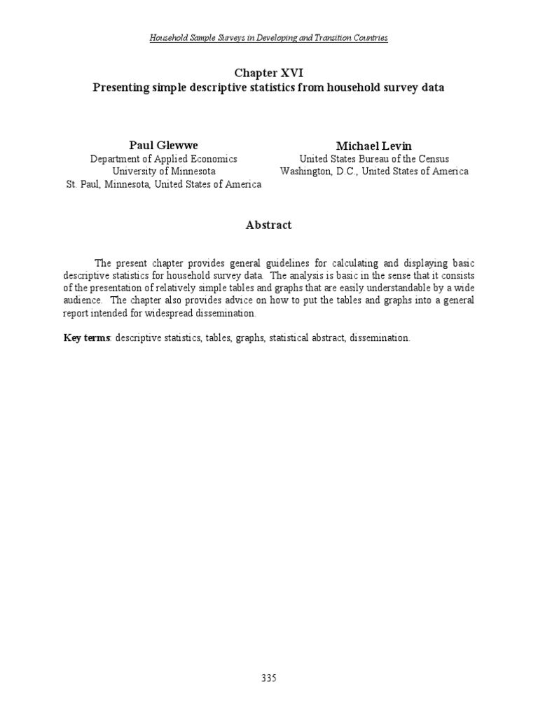 Chapter - 16 Demographic Survey | PDF | Mean | Median