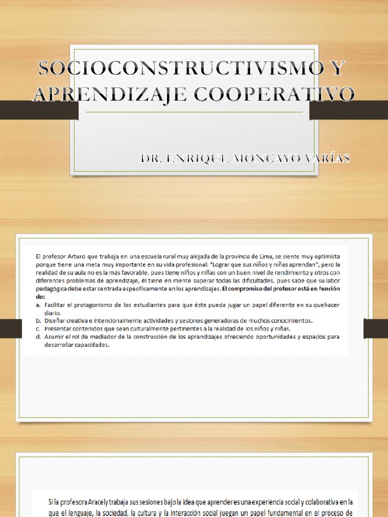 Socioconstructivismo y Aprendizaje Cooperativo | PDF | Motivacional | Motivación