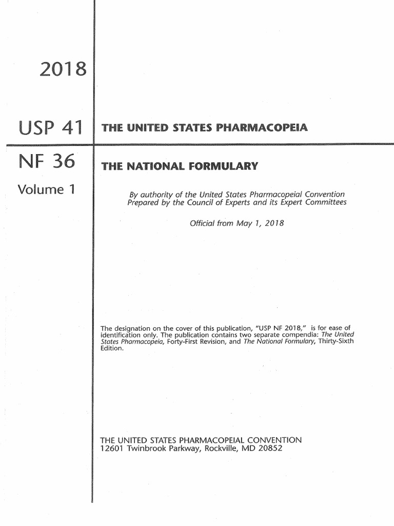 Usp Vol 1 | PDF