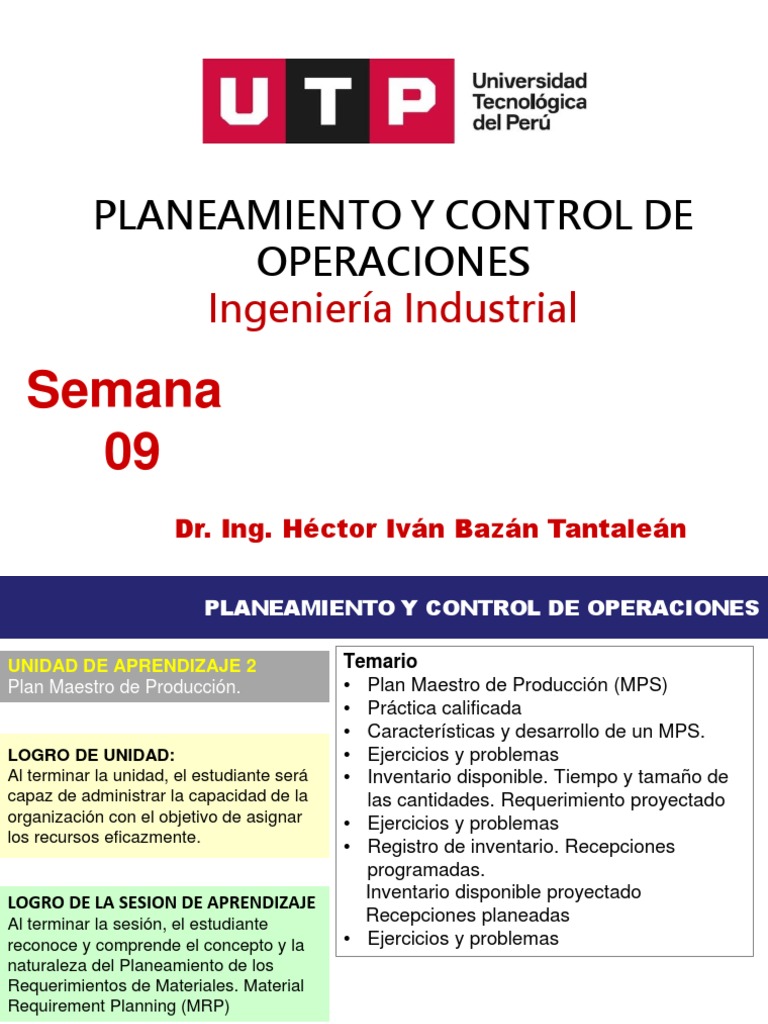 S09.s1 - Material - Material Requirement Planning (MRP) | PDF | Planificación | Inventario