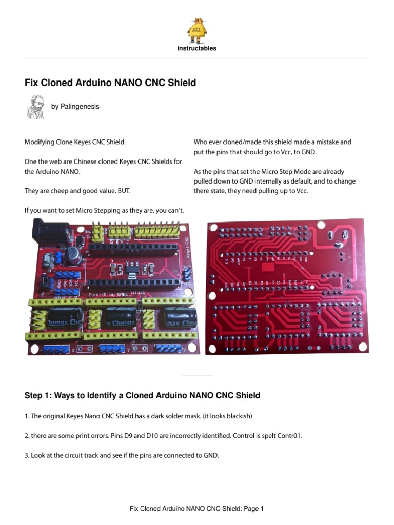 Step 1: Ways To Identify A Cloned Arduino NANO CNC Shield | PDF | Arduino | Numerical Control