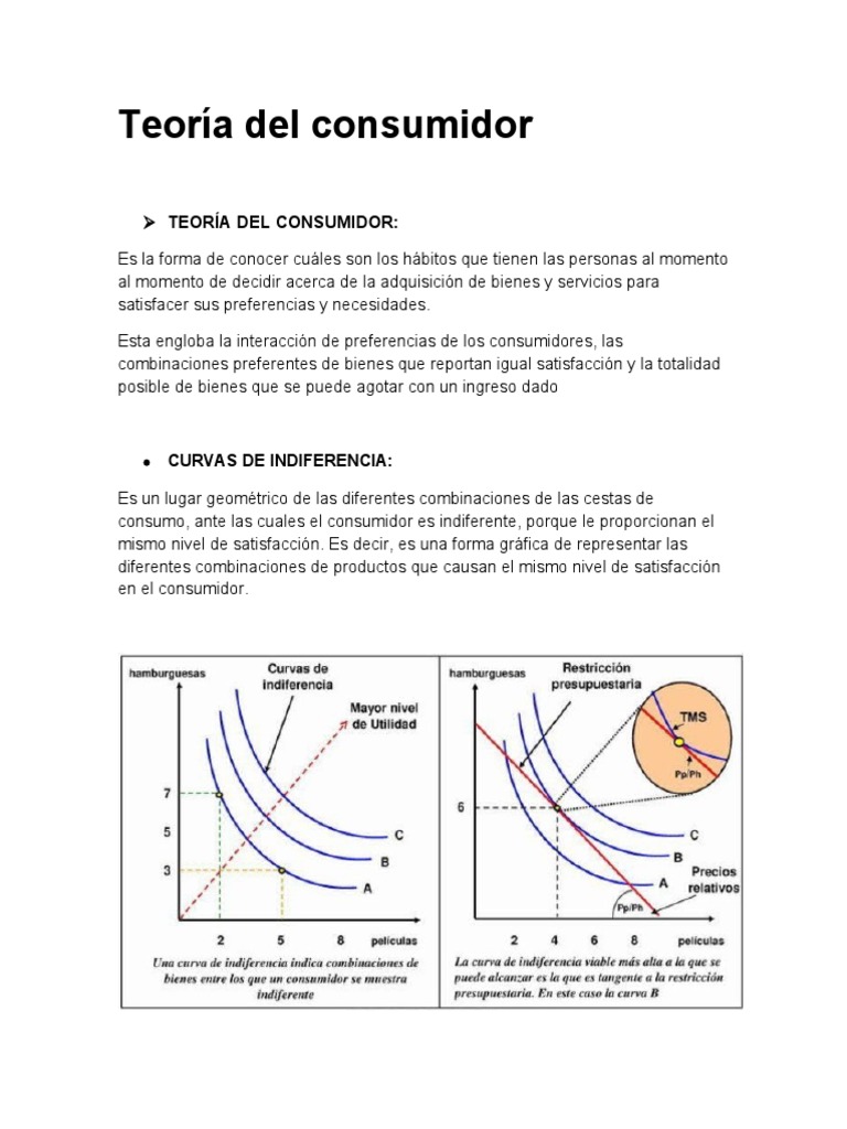 Teoría del comportamiento del consumidor: Un análisis de las preferencias, restricciones ...