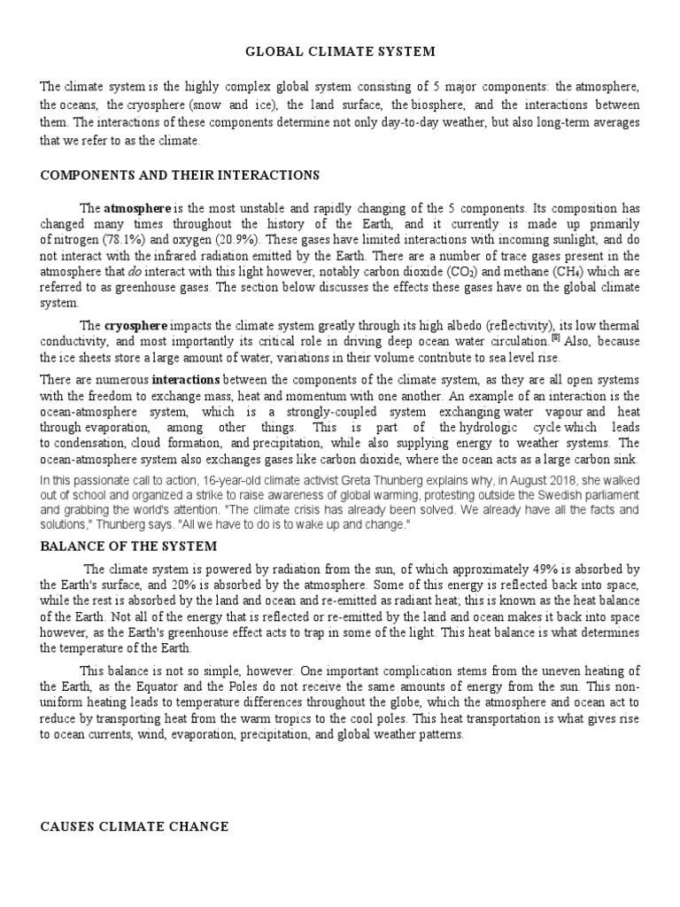 Understanding the Complex Global Climate System | PDF | Climate Change ...
