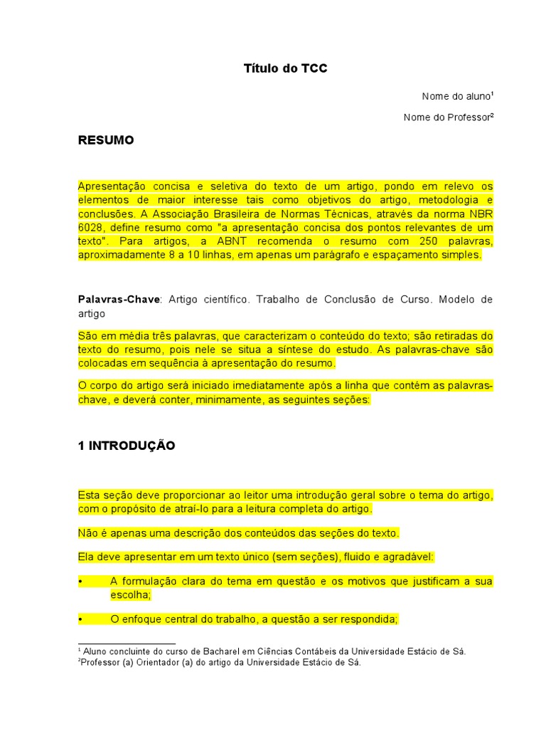 TCC Modelo TCC | PDF | Science | Teoria