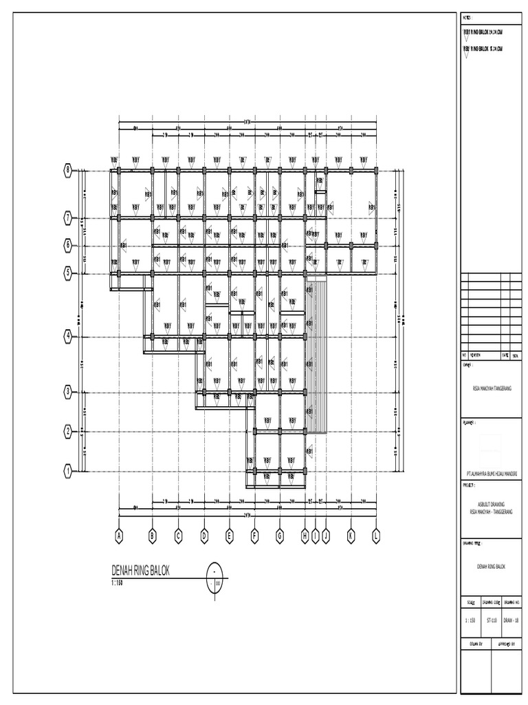 Denah Ring Balok: Rsia Makiyah Tangerang | PDF
