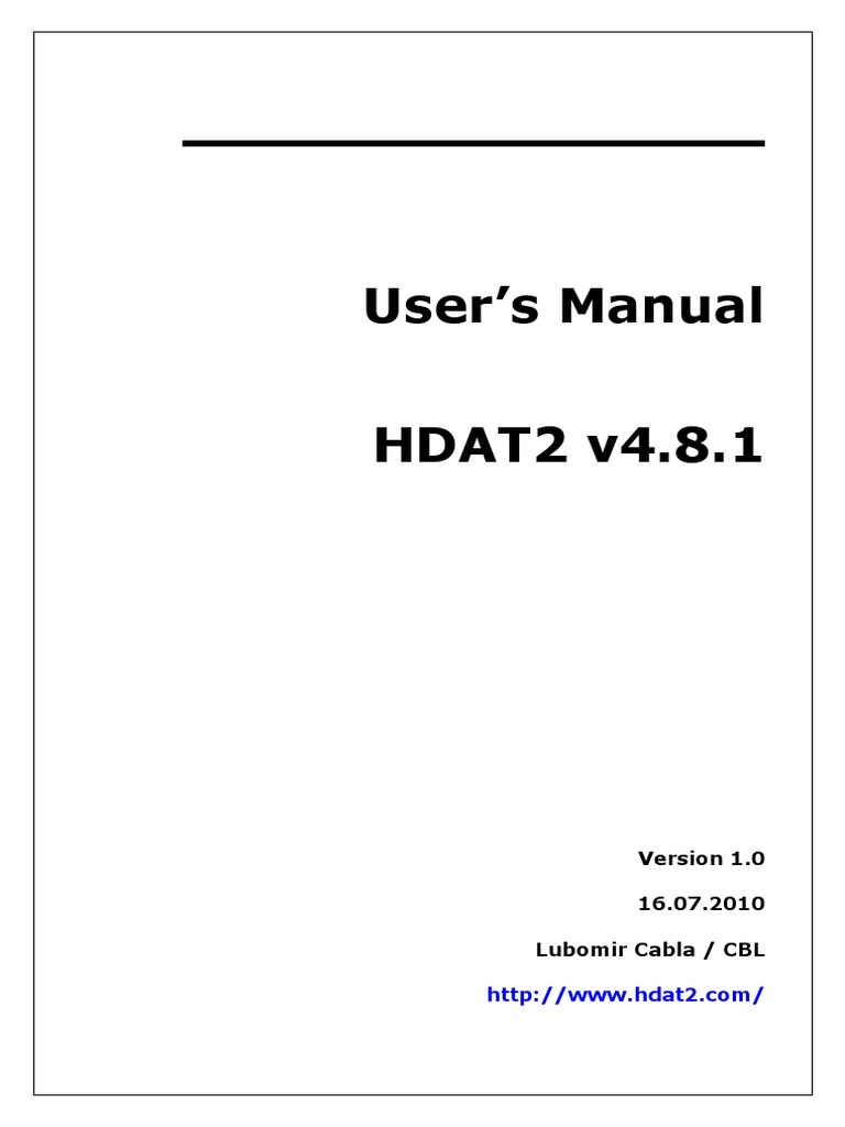 HDAT2 User Manual | PDF | Bios | Computer Architecture